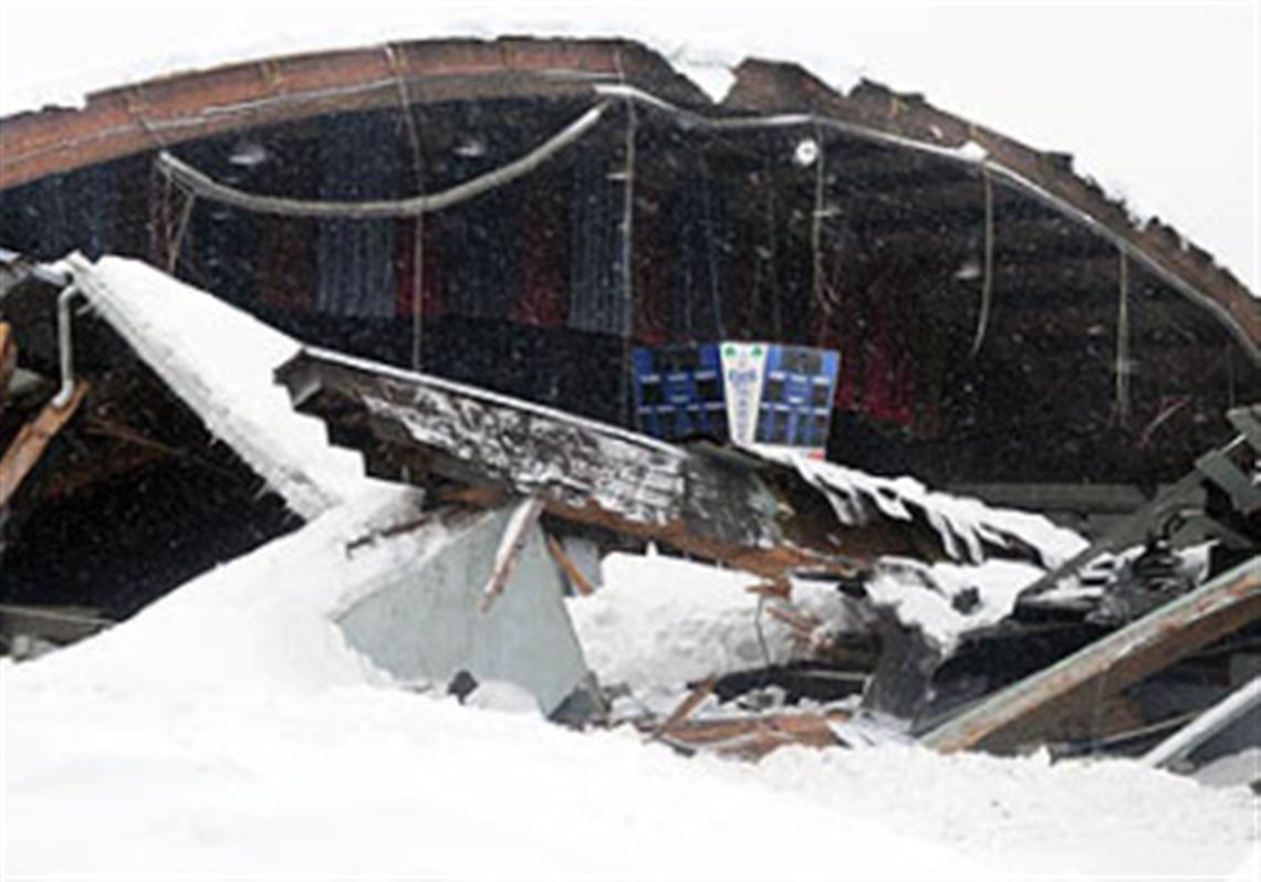 Roof collapses at Rostraver ice rink; no one injured | Pittsburgh Post ...
