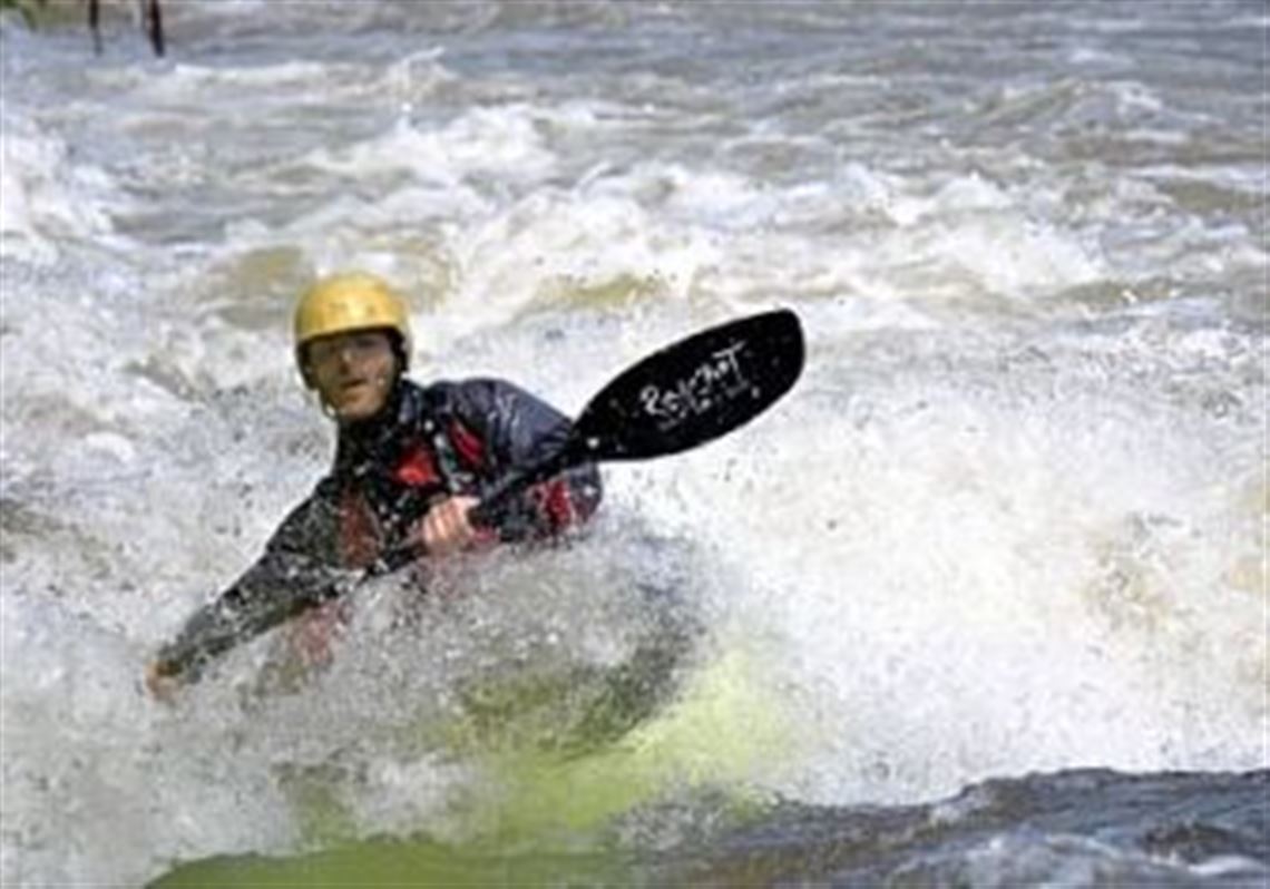Water flow from Quemahoning Dam creates a surge for kayakers and ...