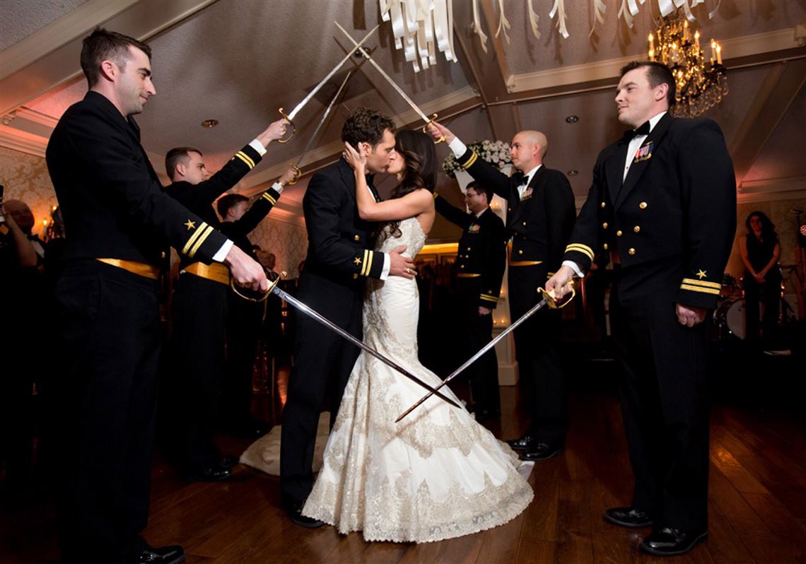 Arch of swords navy wedding | Honestweddingadvice.com
