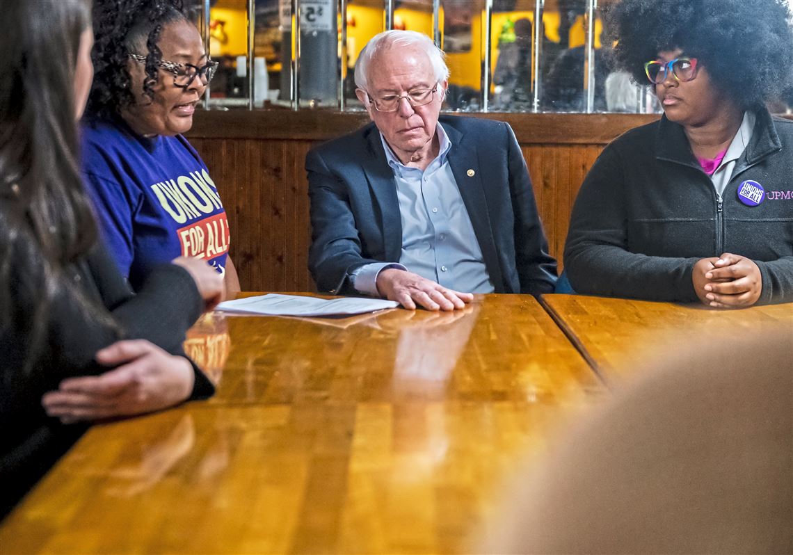 Sanders rides the bus Downtown with UPMC worker to talk about health ...