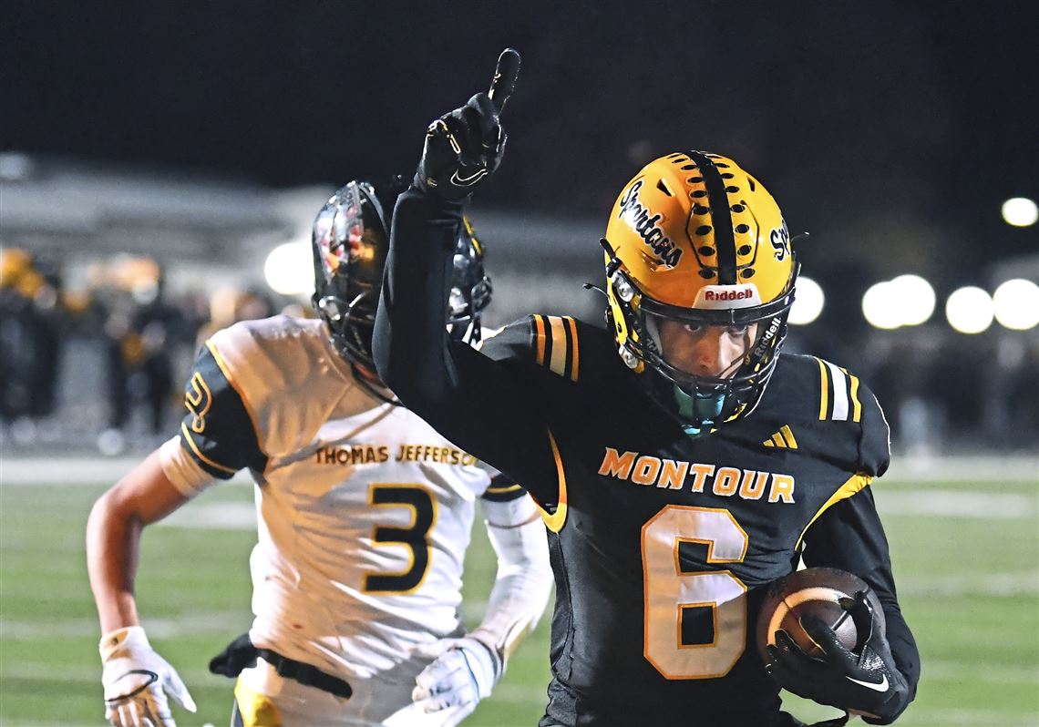 A.J. Alston reels in 5 touchdown catches as Montour throttles Thomas ...