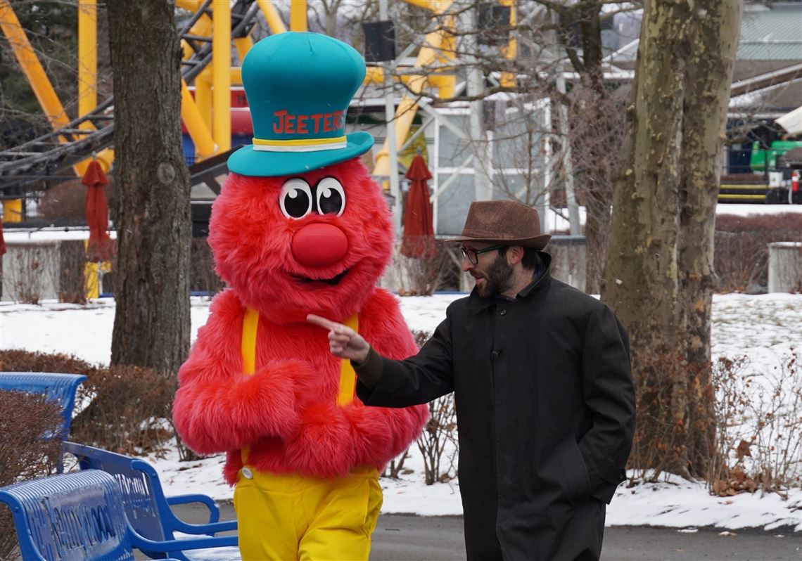 Kennywood mascot Jeeters, the long-retired, big, pink and furry face of ...